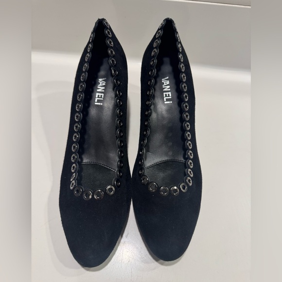 Vaneli | Shoes | Vaneli Deana Black Suede Wedge Heels Women Size 7m ...